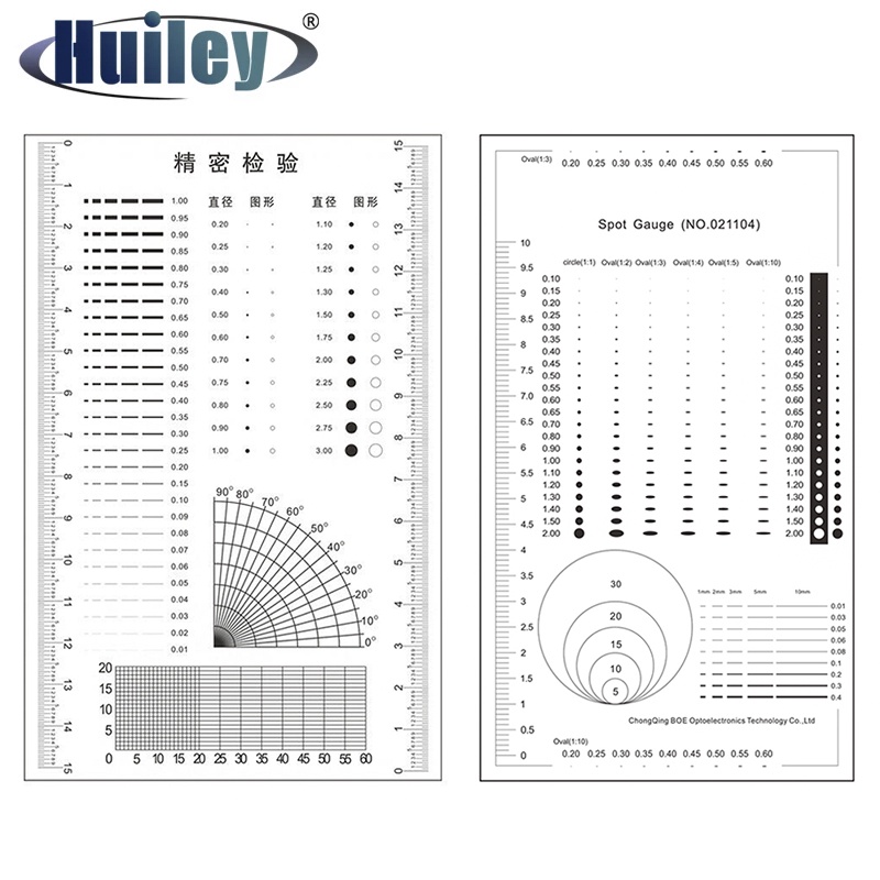 Spot Gauge Comparison Card Ruler Point Dot Line Gauge Scratched Area ...