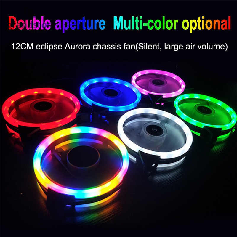 KINGBAO CPU FAN 120mm Case Chassis Cooling Ring Double Sided LED Fan ...