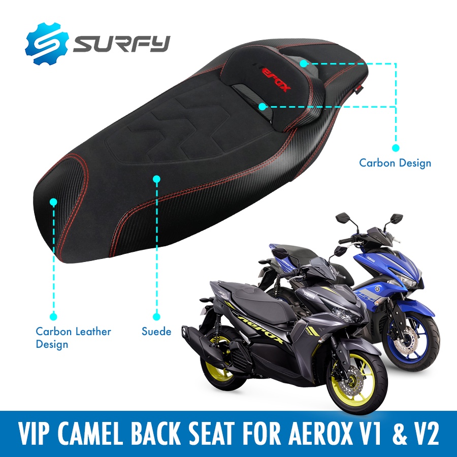 KNO Aerox V1 And V2 Vip Camel Back Seat Suede And Leather | Shopee Philippines