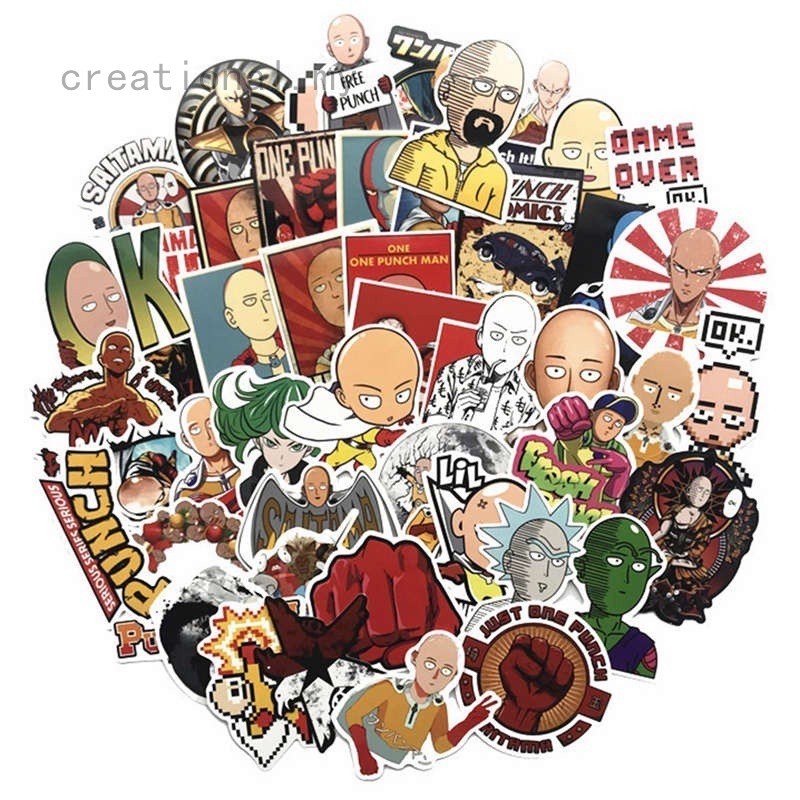 50 Pcs\/Set Japan Anime One Punch Man Saitama Series Stickers For ...