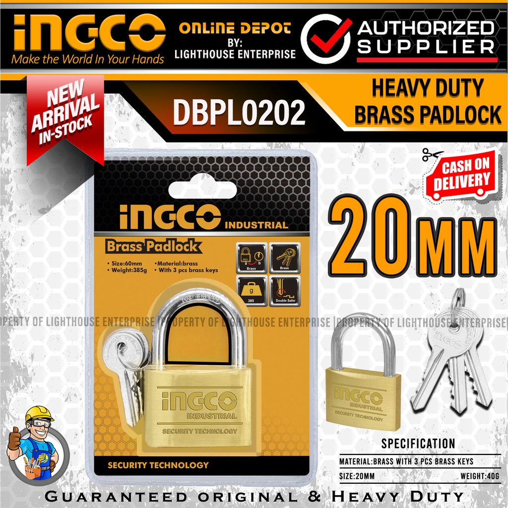 INGCO Industrial Heavy Duty Brass Padlock *LIGHTHOUSE ENTERPRISE ...