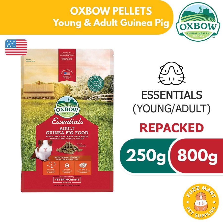 (250g/800g) Oxbow Essentials GUINEA PIG Pellet Food (Adult/Young ...