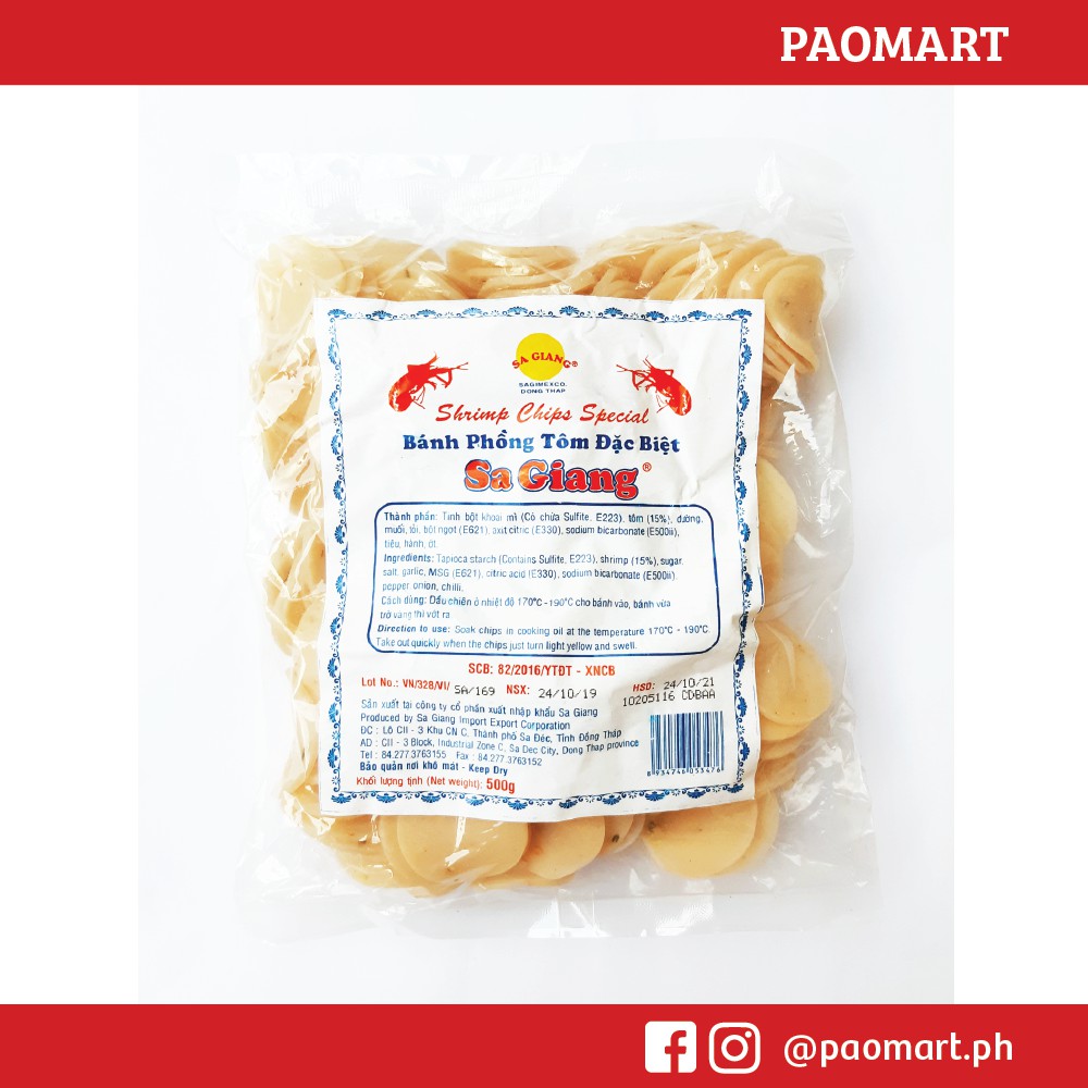 Paomart Sa Giang Shrimp Crackers Kropek Special Grade 500g | Shopee ...