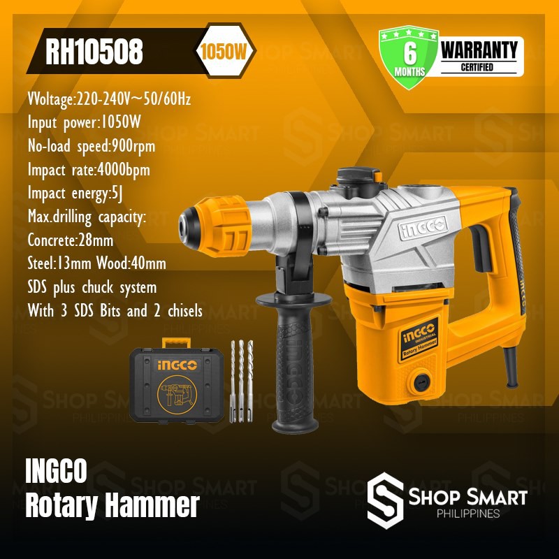 INGCO Rotary Hammer 1050W (RH10508) | Shopee Philippines