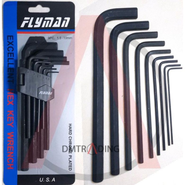 Original flyman Hex key Allen wrench set (9pcs) | Shopee Philippines