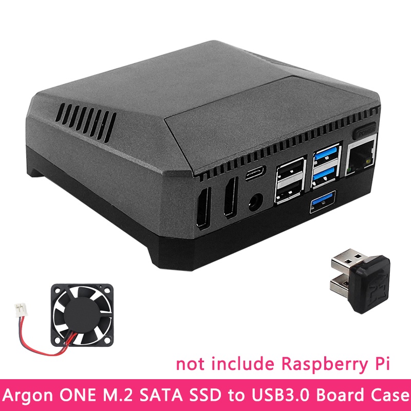 Argon ONE M.2 Case for Raspberry Pi 4 Model B M.2 SATA SSD to USB 3.0 ...