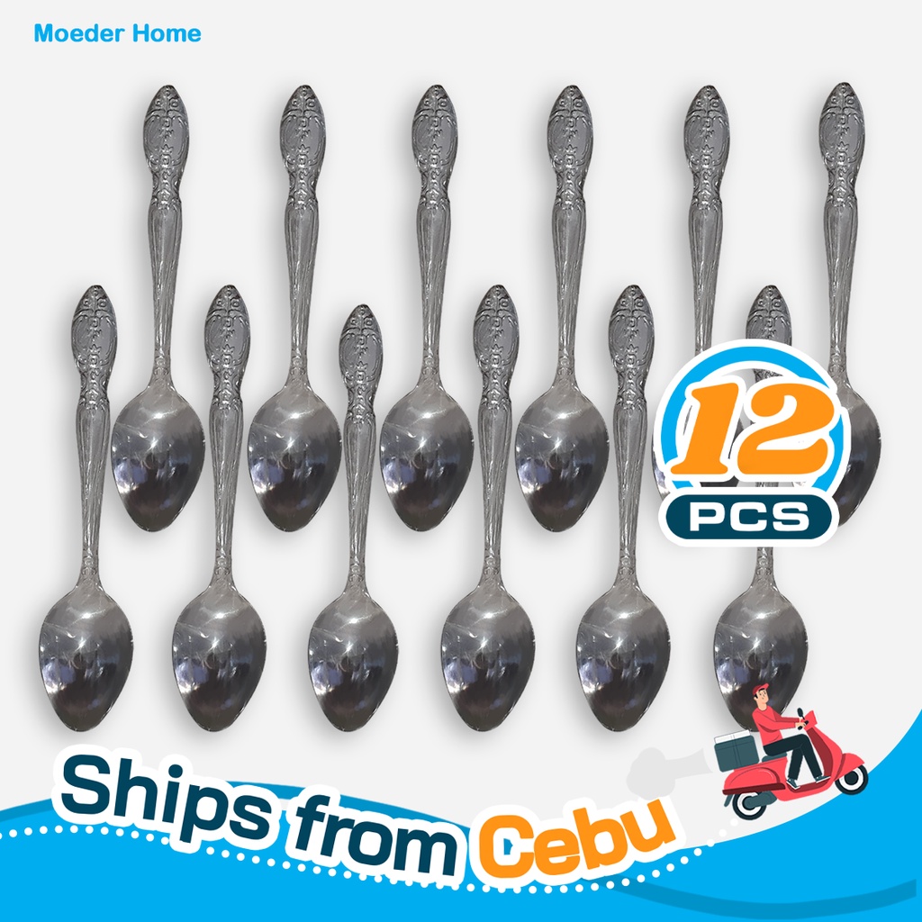 Stainless Steel Spoon - 12pcs (Ships from Cebu!) | Shopee Philippines