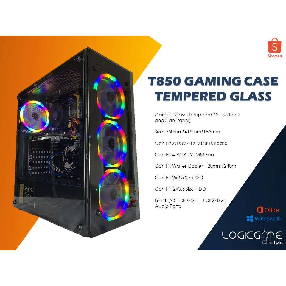 Gaming case Tempered Glass Inpower | Shopee Philippines