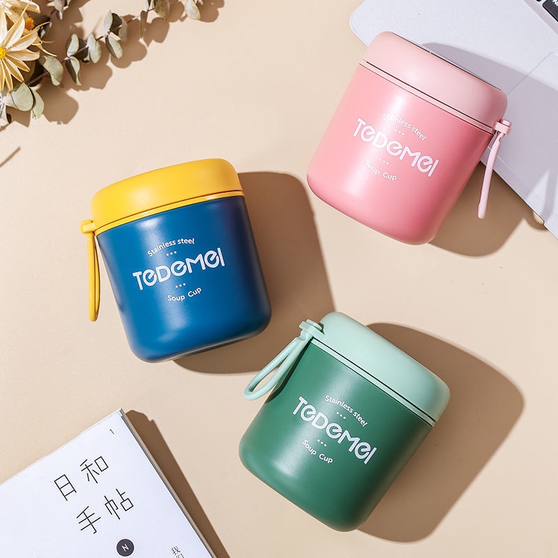 Thermal Lunch Jar Mini Soup Cup Food Container With Spoon Insulated ...