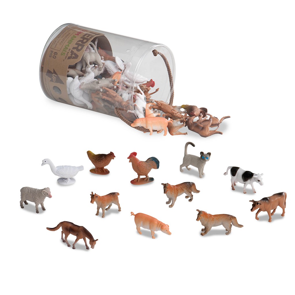 Terra by Battat – Educational Plastic Toy Animals – 60pc Carabao, Cat ...