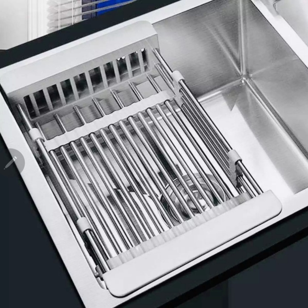 Retractable Sink Water Filter Rack Drain Basket Stainless Steel Kitchen ...