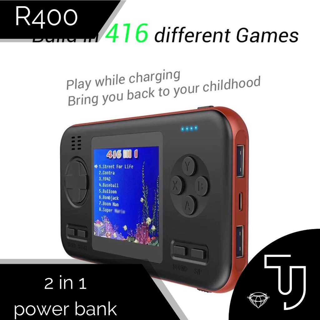 "2in1 Gameboy + Powerbank Retro Game Player Gameboy With 416 Games ...