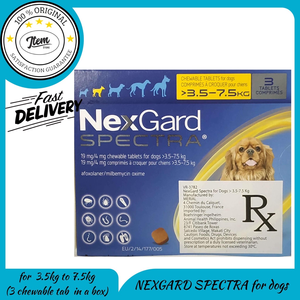 NEXGARD SPECTRA 3.5-7.5KG (3 CHEWABLE TABLET) | Shopee Philippines