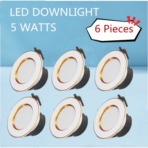 6 Pieces LED Downlight Recessed Pin Lights Panel Ceiling Light, 3 Color ...