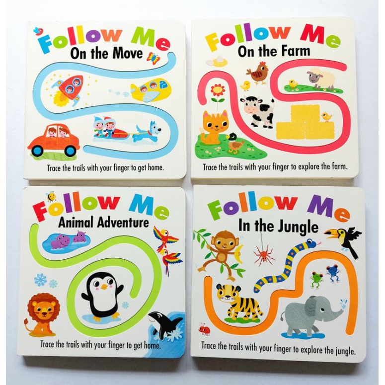 Follow Me Board Books for Toddlers - On the Move, Farm, Animal, In the ...