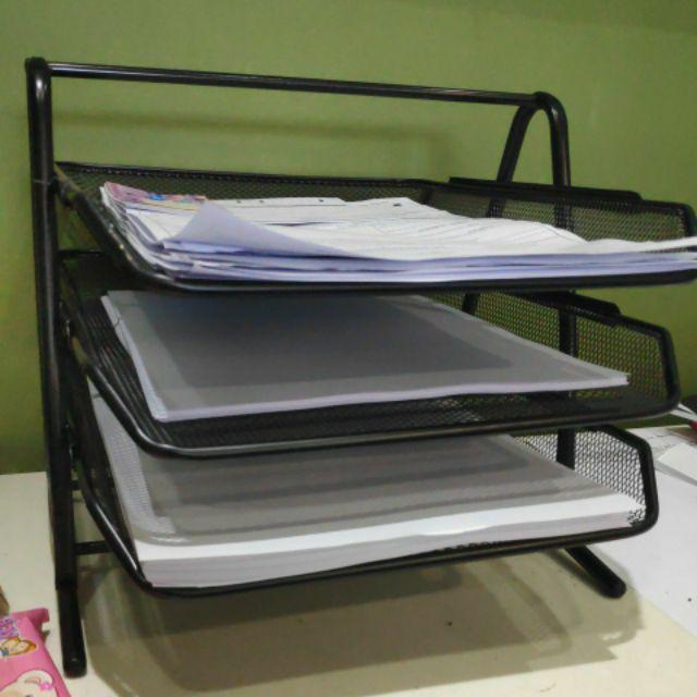 Wire mesh 3 - tier file frame/file bar/magazine rack. | Shopee Philippines