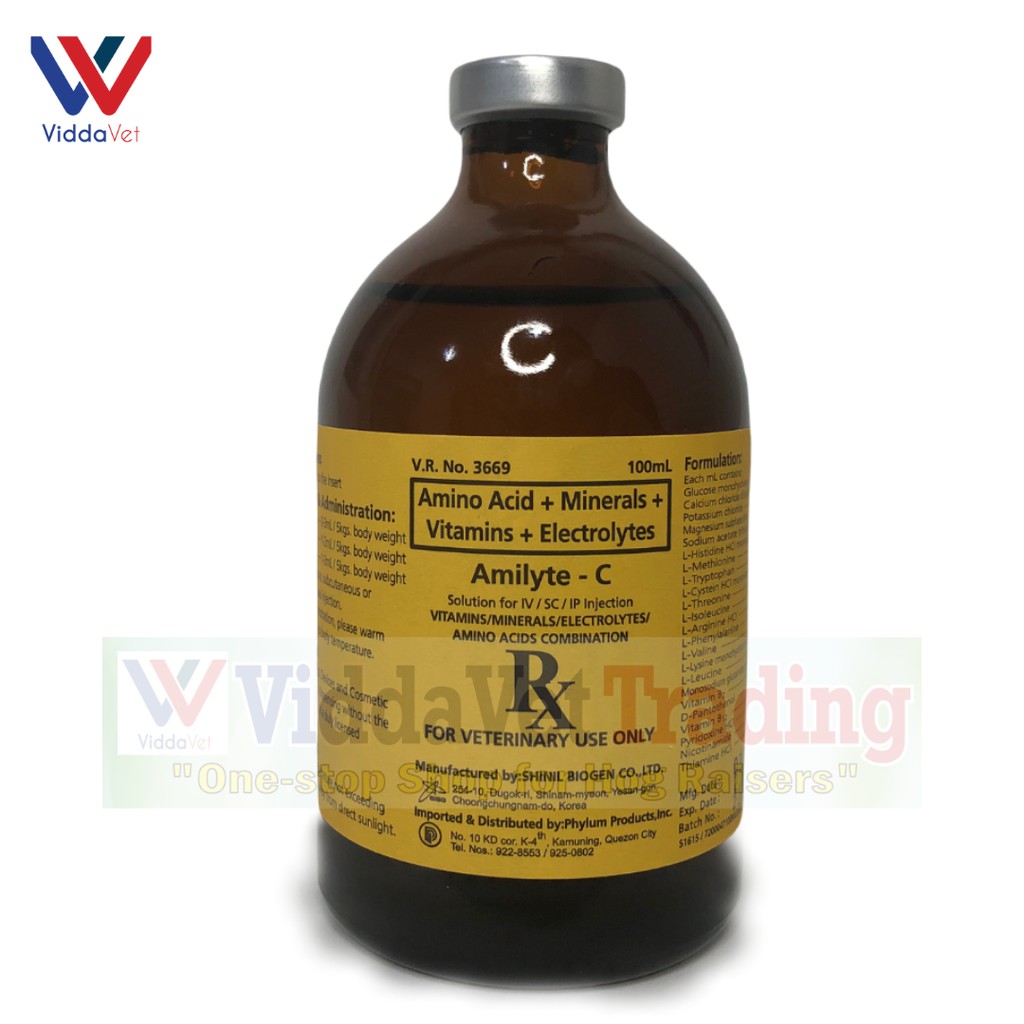 Amilyte - C 100 ml amino acid dextrose vitamins for pets pig cattle ...