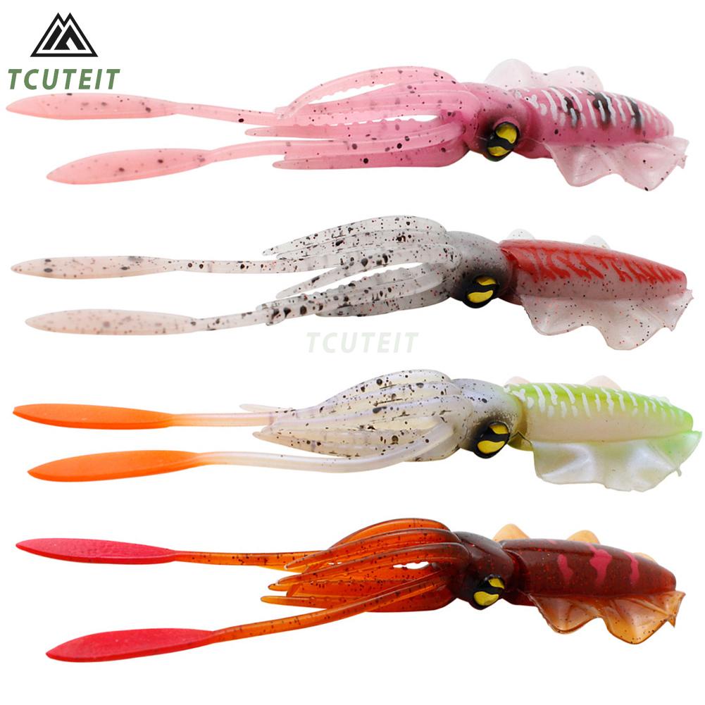 15cm Squid Soft Lure Luminous Octopus Pesca Sea Fishing Simulation ...