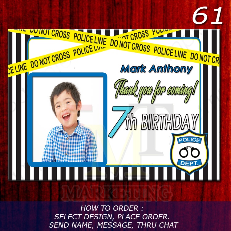 ATM Size Ref Magnet Police Theme Birthday | Shopee Philippines