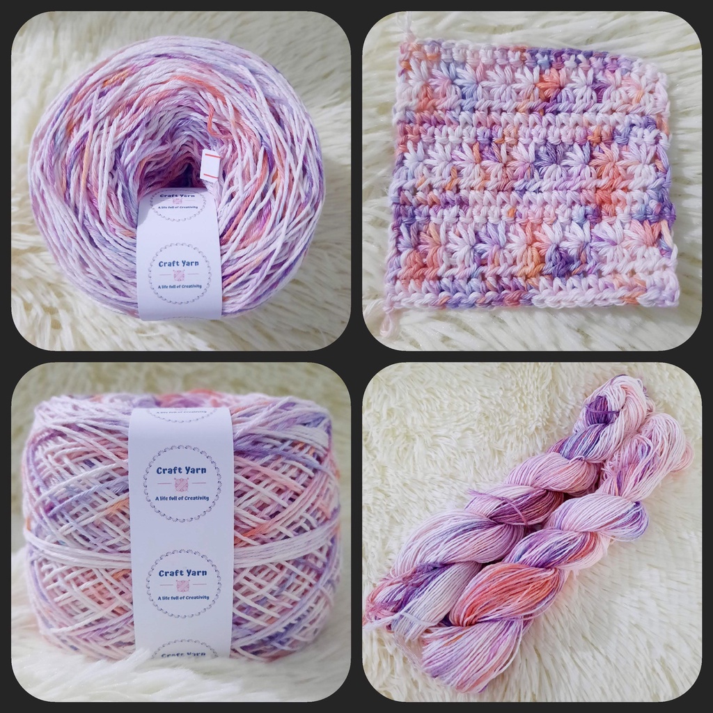 Craft Yarn #1 Sprinkled Hand Dyed Cotton Yarn (100g,200g,300g) (6ply ...