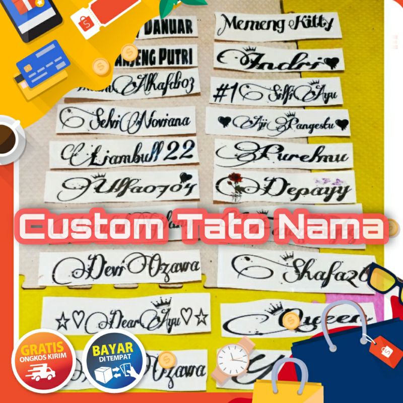 Custom Temporary Tattoo Sticker Temporary Tattoo Name | Shopee Philippines