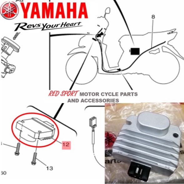 RECTIFIER REGULATOR for MIO i 125 / SOUL I 125 GT YAMAHA GENSUINE PART ...