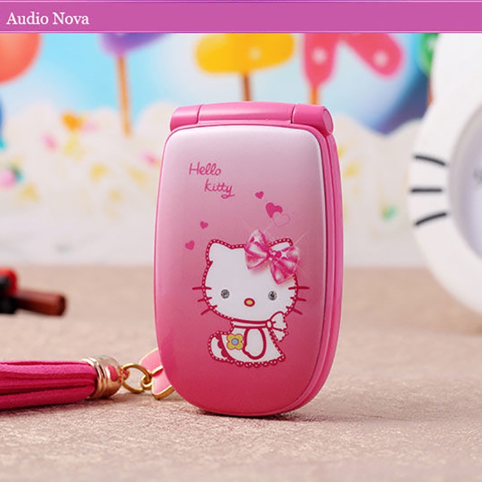 Hello Kitty Flip Phone for Kids Cheap Mini One Sim LED Light Support ...