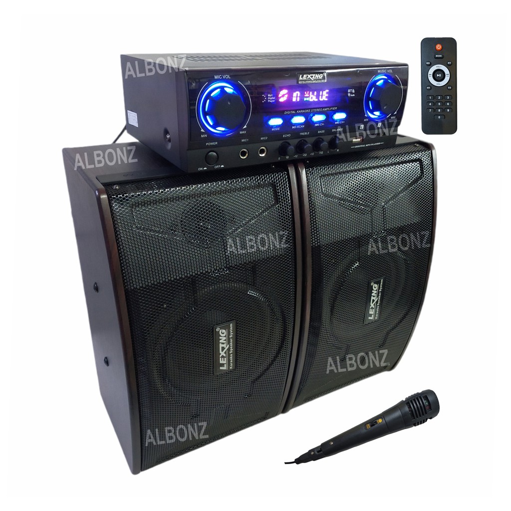 Lexing Amplifier with Karaoke Speaker Set Bluetooth USB SD FM AC220 ...