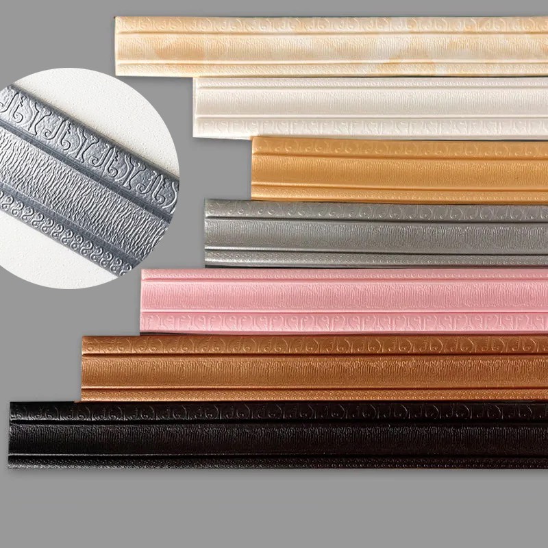 2.3m 3D Wallpaper Border Wall Sticker Wall Trim Line Waterproof PE Foam ...
