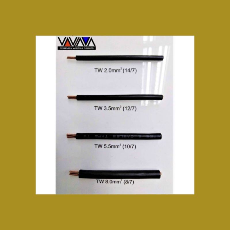 WIREMAX TW Stranded Wire PER METER #14 (2.0mm) #12 (3.5mm) #10(5.5mm ...