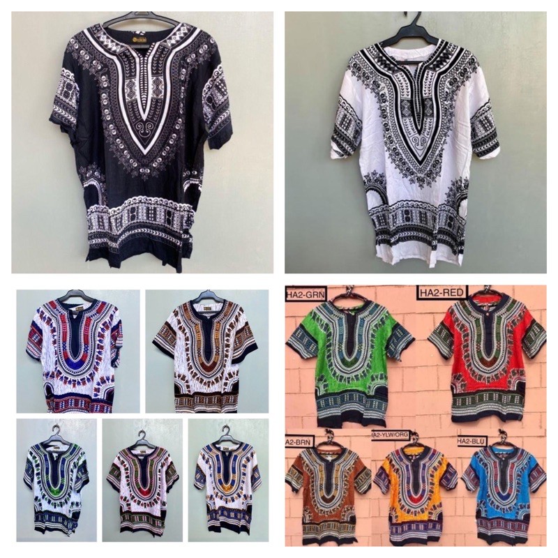 Halumna Black/Halumna White/Indian White/Indian Colored Dashiki Shirt ...