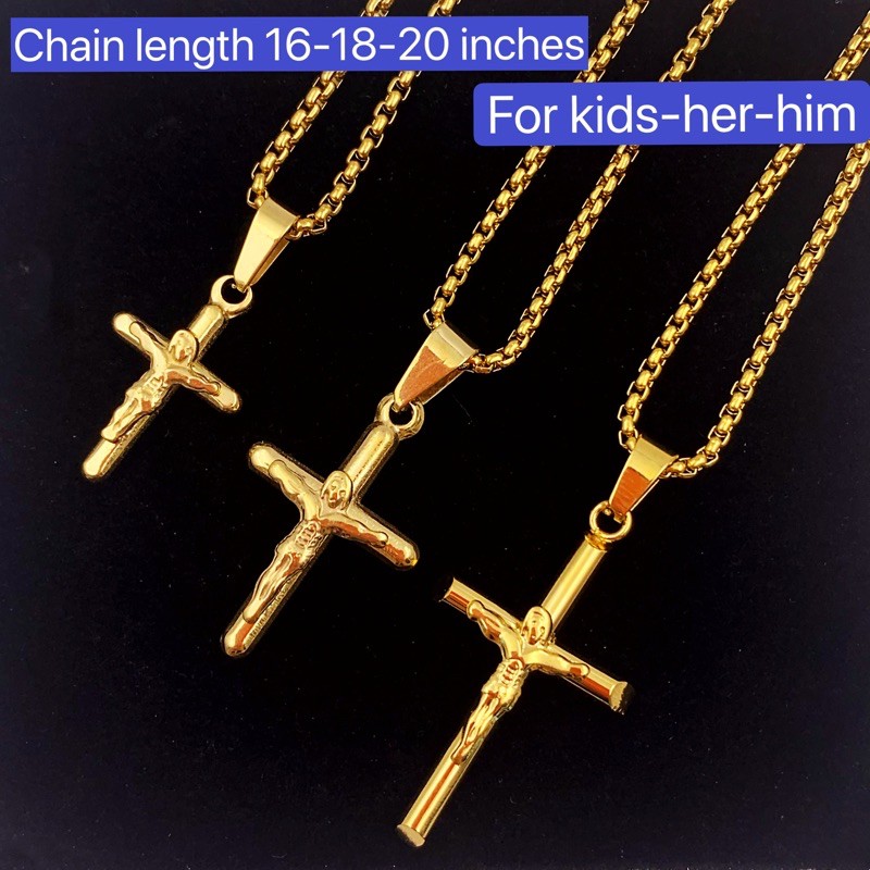 PIA Cross Stainless Gold Snake HipHop Necklace For Kids Her Him ...