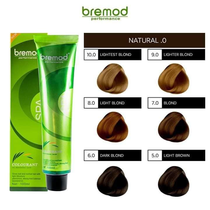 Bremod Hair Color 100ml Natural Basic Blond Brown Black Dust 0.00 Ash ...