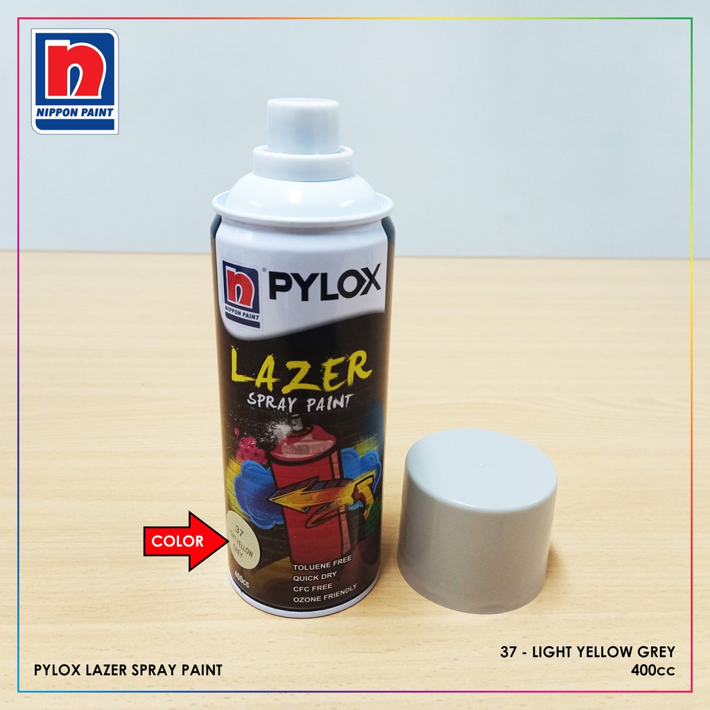 Pylox Lazer Spray Paint Light Yellow Grey PLZ037 400cc Nippon | Shopee ...