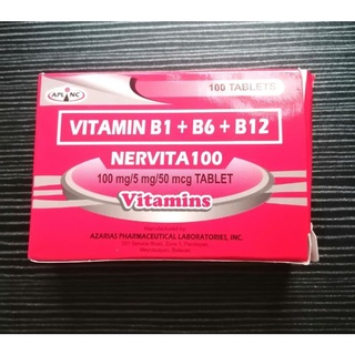 Amcovit B Nervita Vitamin B complex B1 B6 B12 100 tablets | Shopee ...