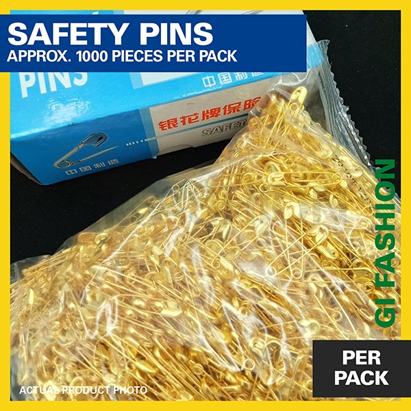 1000 PIECES Safety Pin gold size 00 perdible for sewing clothing ...