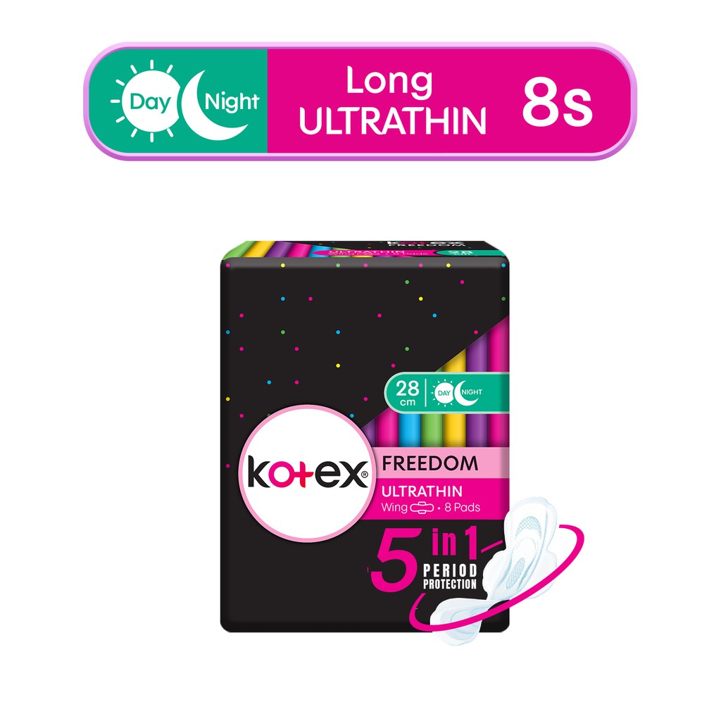 Kotex Freedom Ultrathin Sanitary Napkins 28cm - 8 Pads | Shopee Philippines