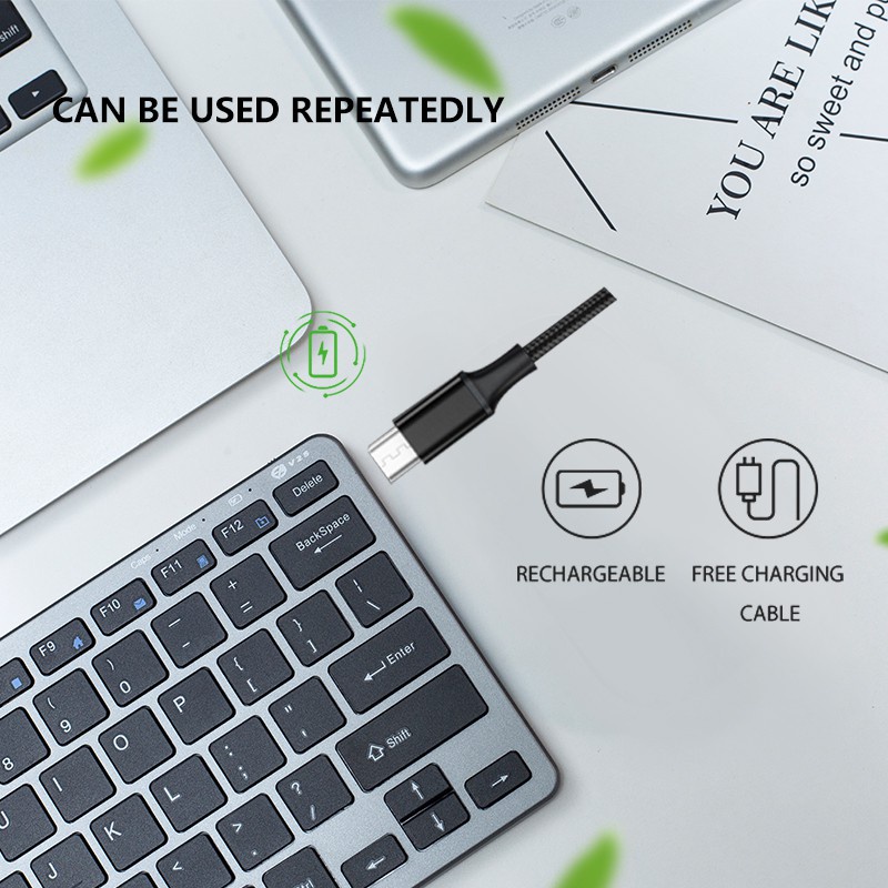 V2S KM600 Rechargeable Wireless Keyboard and Mouse Mute Ultra-thin ...