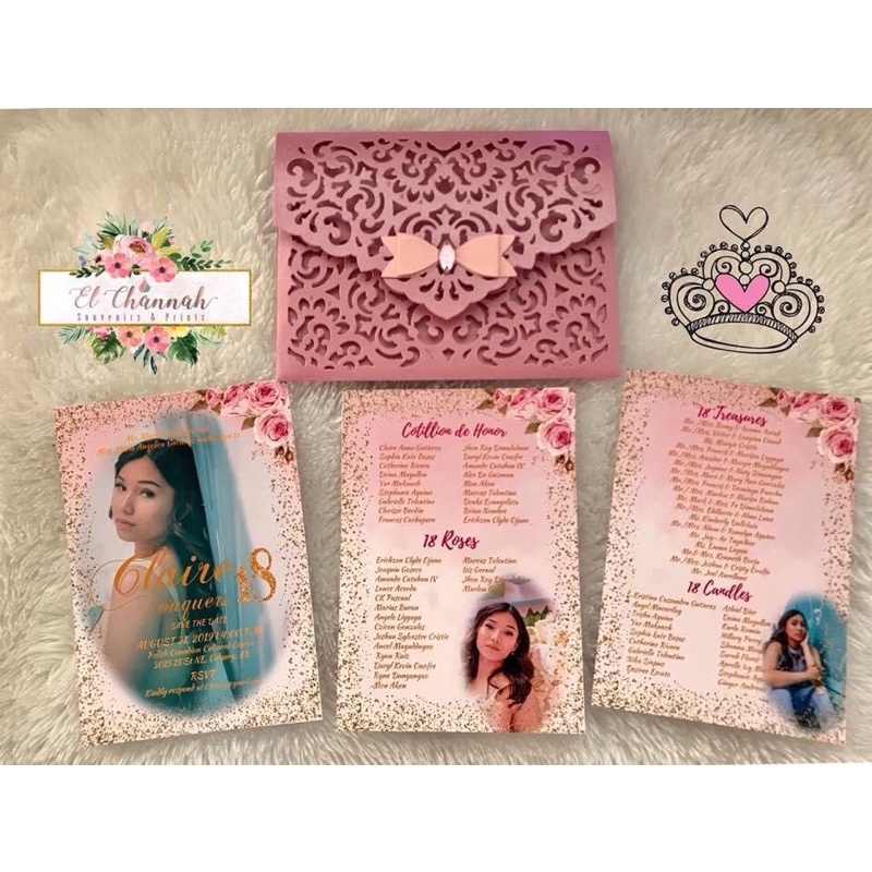 Old Rose and Pink Debut Invitation | 18th birthday invites | Shopee ...
