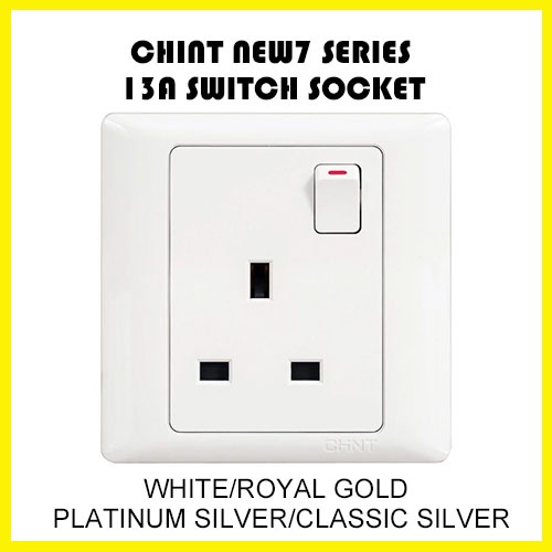 CHINT NEW7 Series 13A Switch Socket (White / Royal Gold / Platinum ...
