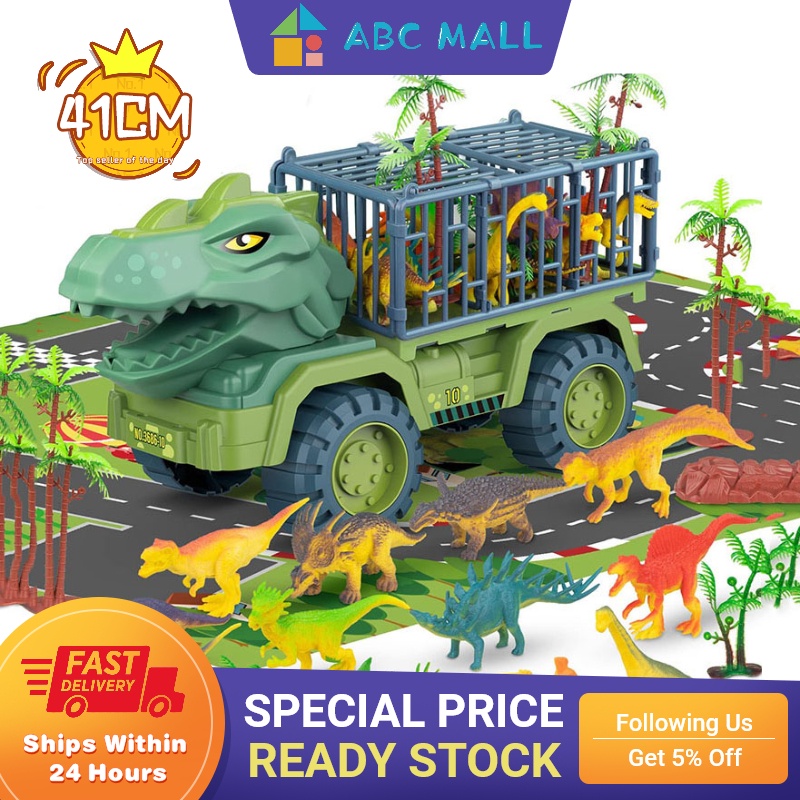 Dinosaur Engineering Vehicle Model Toy Children's Transport Vehicle Boy ...