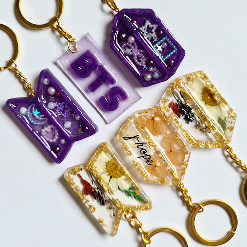 BTS LOGO AND ARMY LOGO RESIN KEYCHAIN DESIGN BACK TO BACK With FREE ...