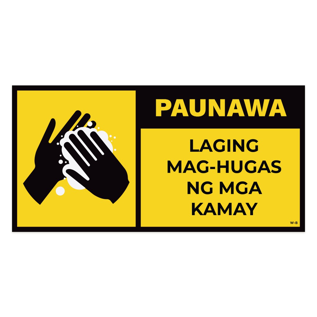 Covid Safety Reminder Stickers Filipino 6 x 12 in B | Shopee Philippines