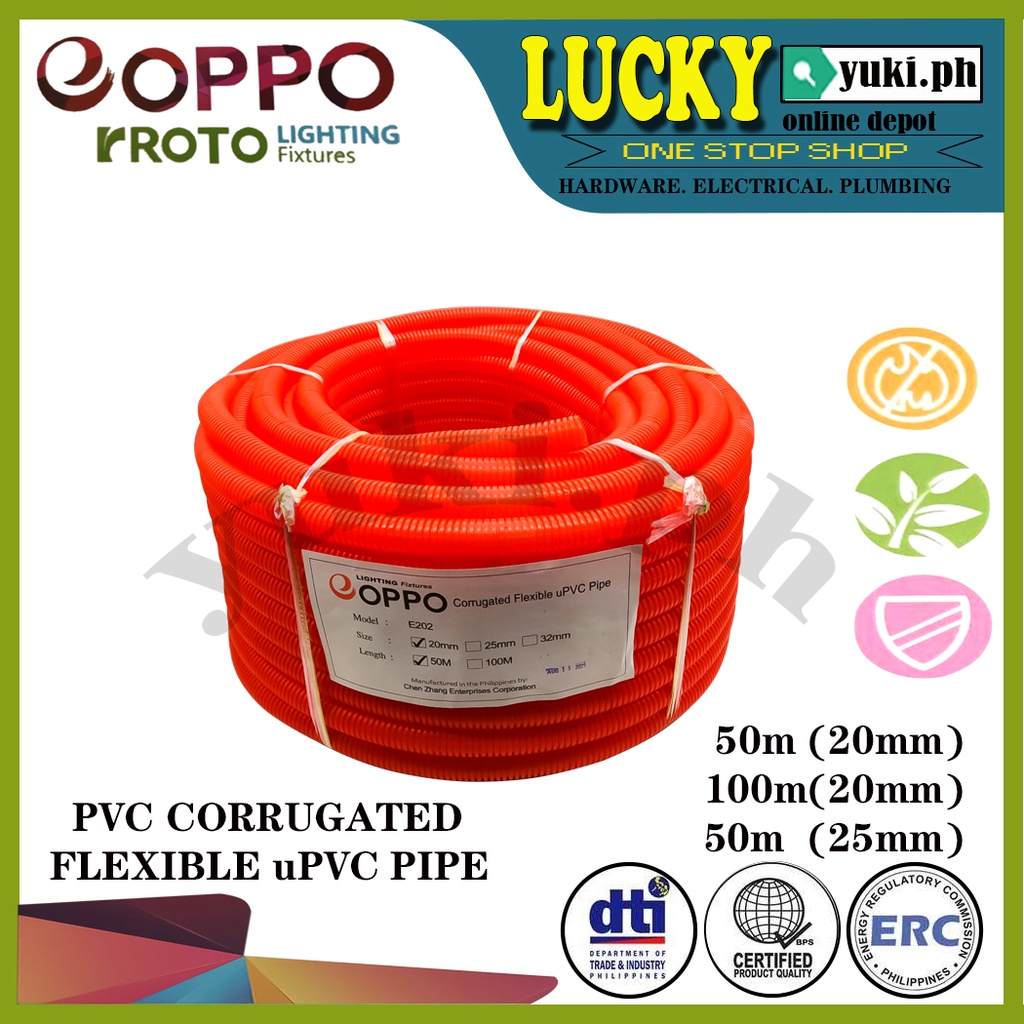 EOPPO/ROTO PVC ORANGE CORRUGATED FLEXIBLE uPVC HOSE PIPE | Shopee ...