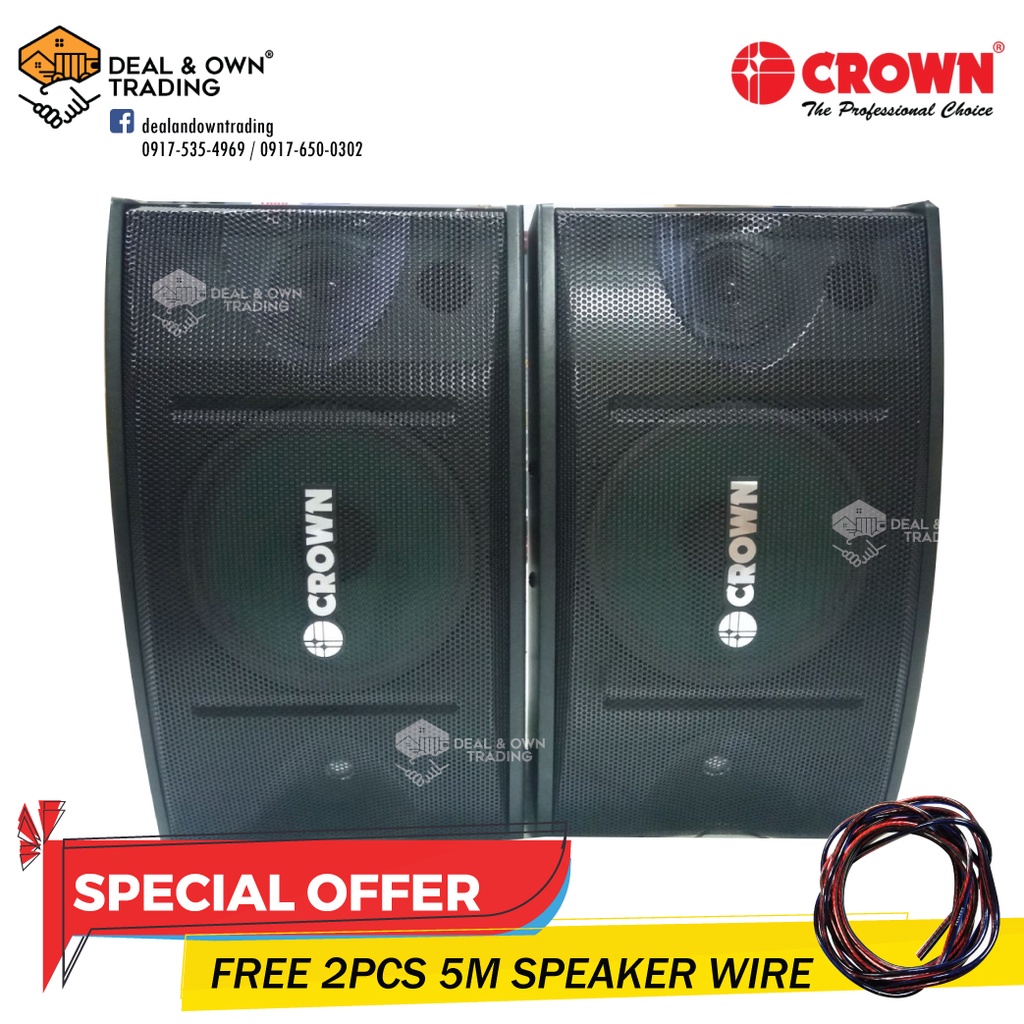 Crown BF-105 3-Way Karaoke Speaker System Pair (Black) | Shopee Philippines