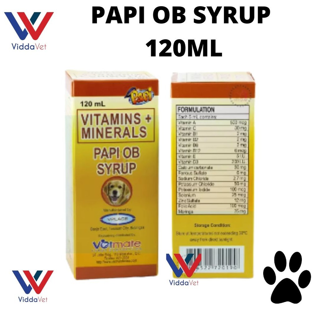 Viddavet Vetmate Papi OB Syrup for Pregnant and Lactating Pets (120ml ...