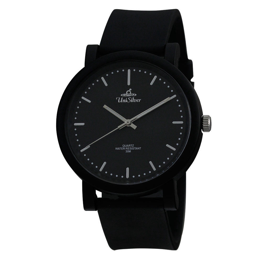 UniSilver TIME DUSK RIVEN Men's Analog Black Rubber Watch KW3757-1001 ...