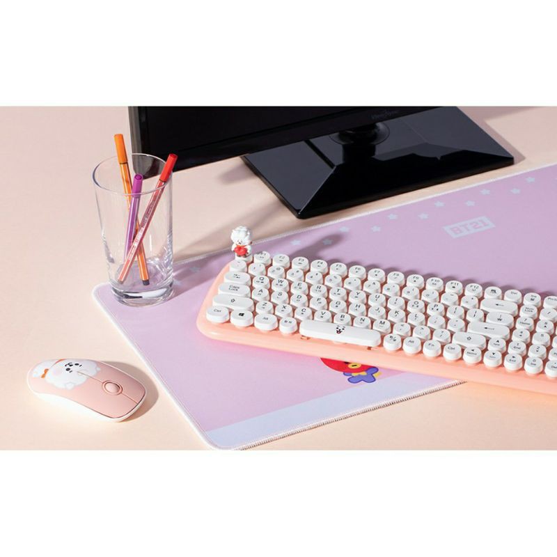 BT21 Official Baby Wireless Retro Keyboard + Keycap Line Friends Royche Authentic Goods K-POP ...