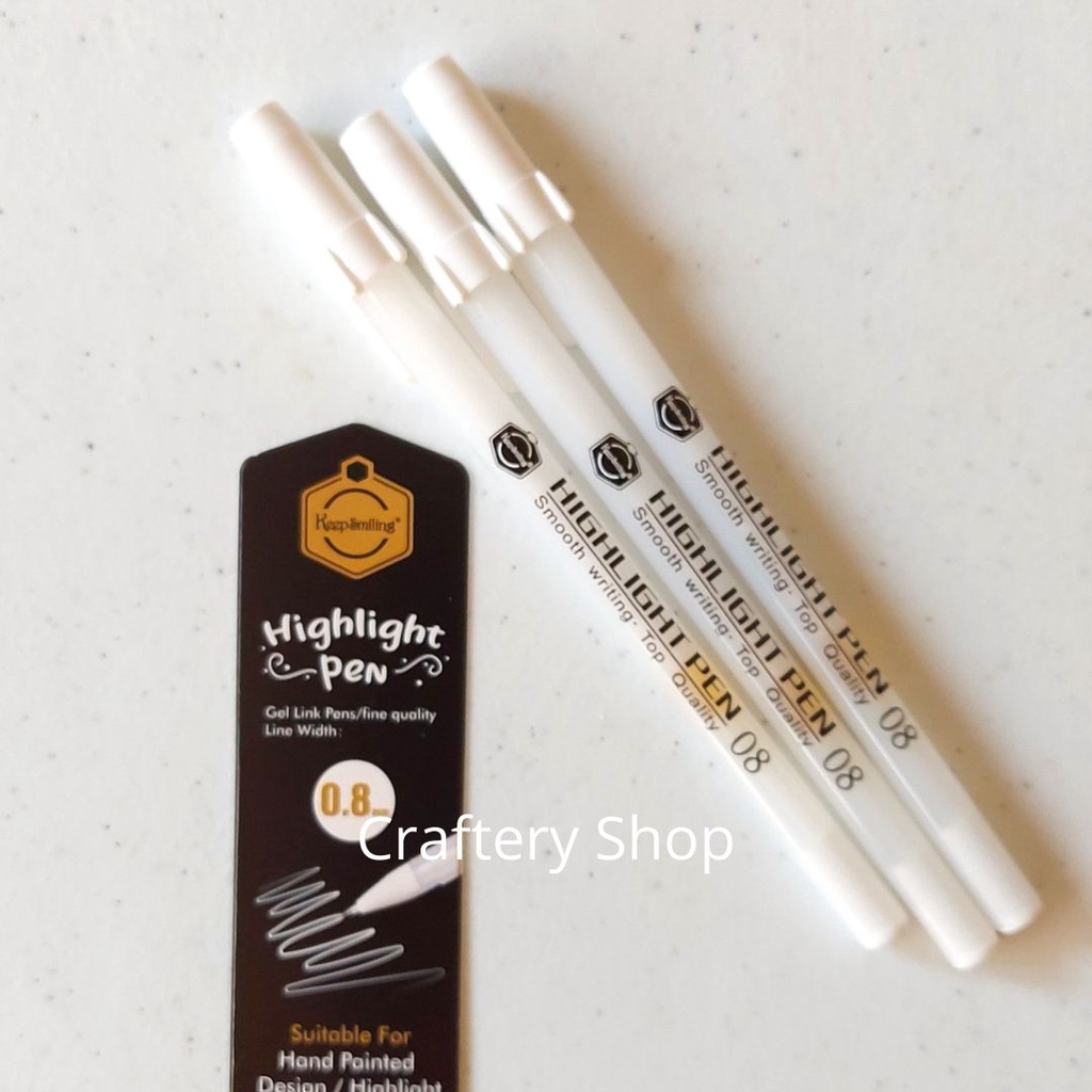 White Highlight Gel Pen 0.8mm tip | Shopee Philippines