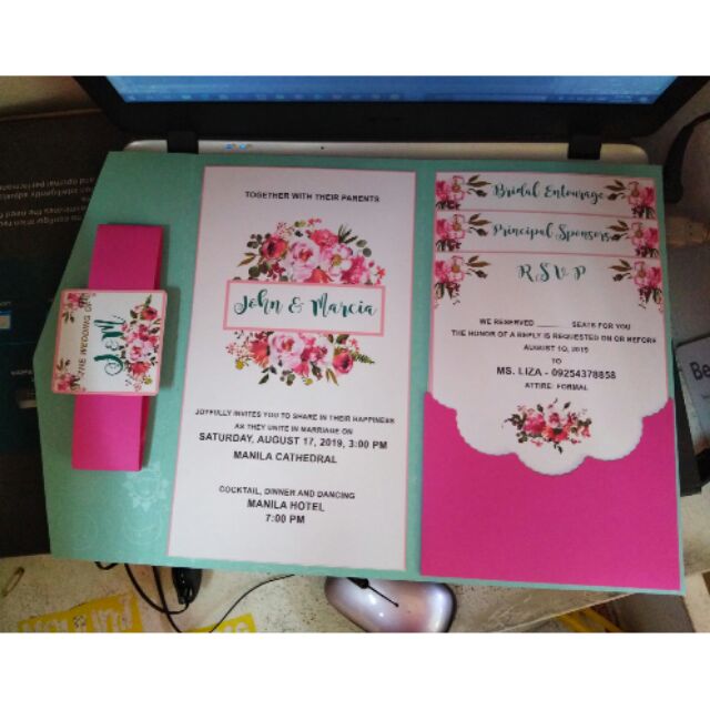 Simple Tri- fold Wedding Debut Invitation | Shopee Philippines